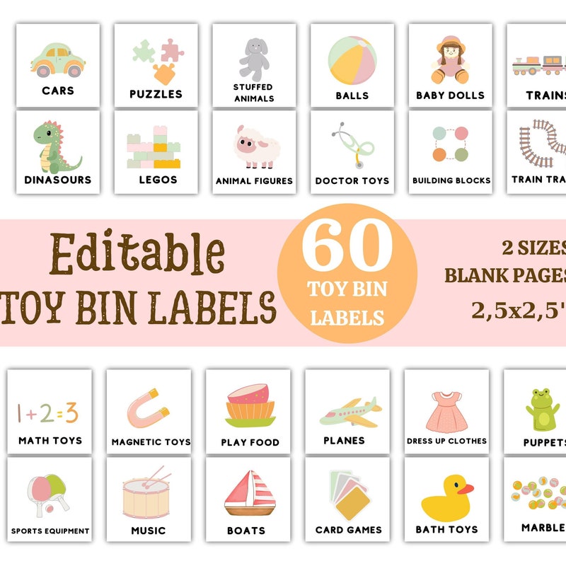 Toy Bin Labels - Etsy