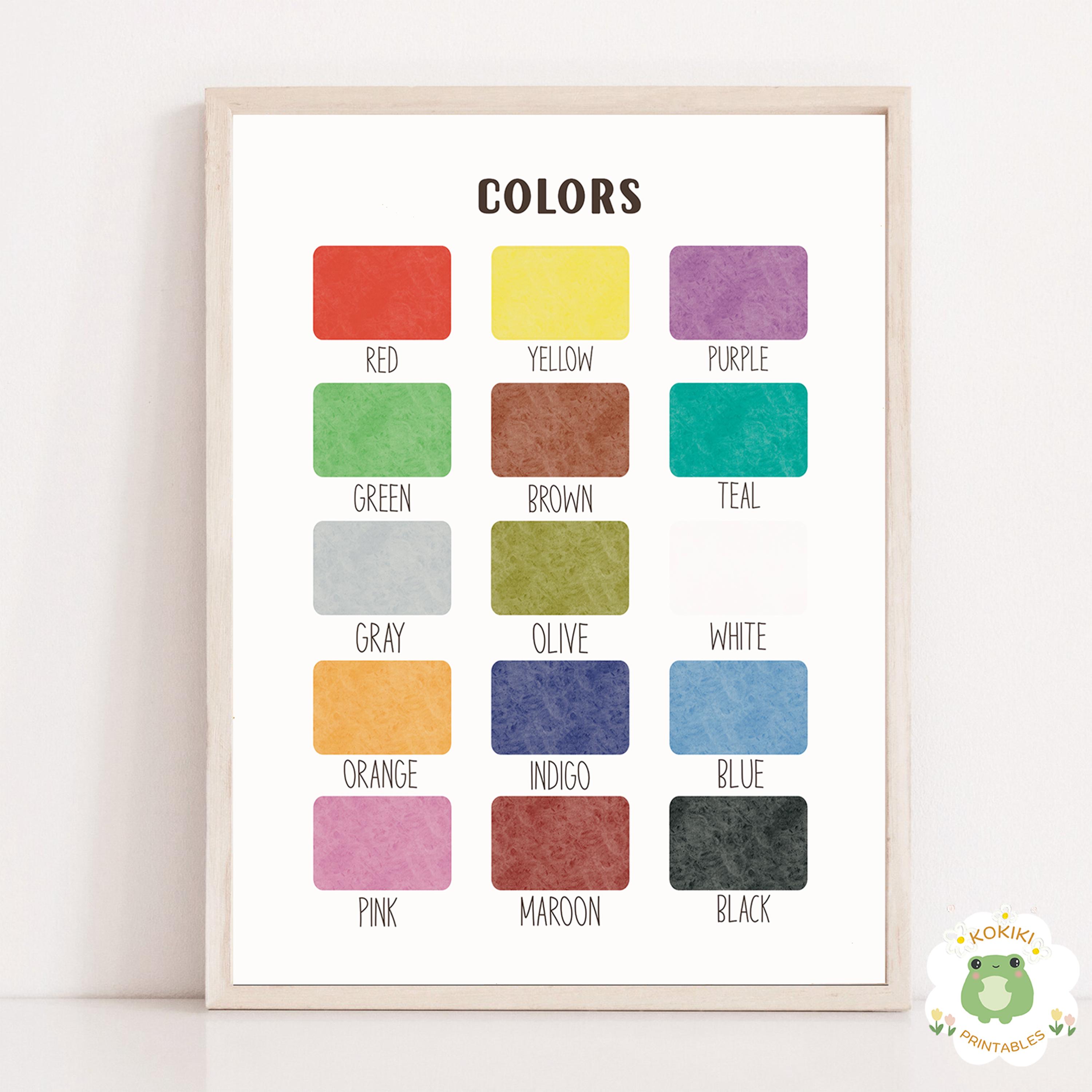 Color Recognition Chart for Kids, Learn Colors - Educational Poster for ...