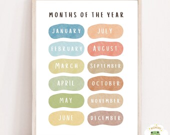 Months of the Year - Educational Printable - Etsy