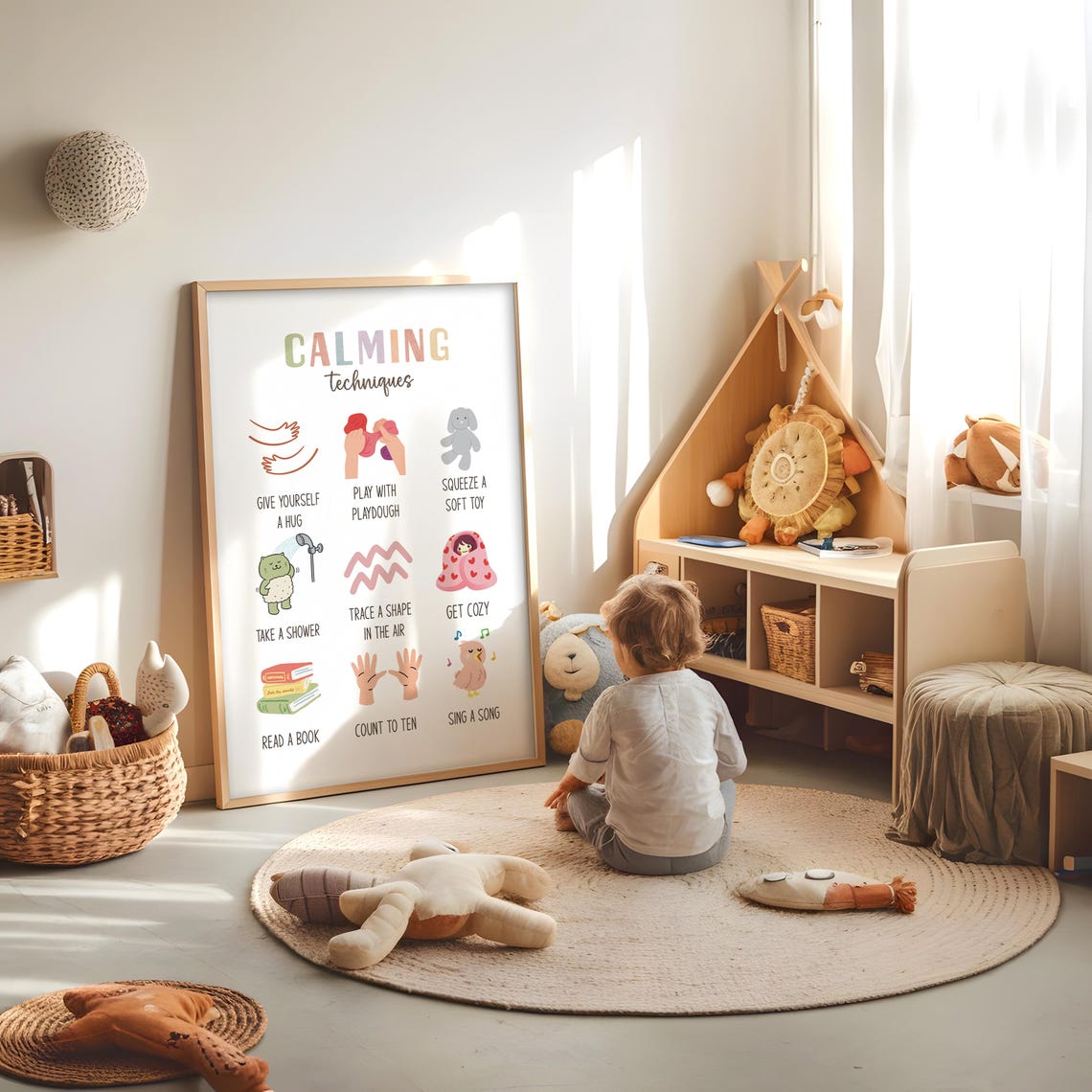 Calming Techniques Printable Poster | Mindfulness Wall Art for Kids ...