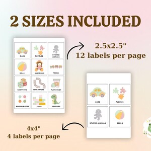 60 Customizable Toy Bin Labels, Toy Bin Labels Set - 60 Editable ...