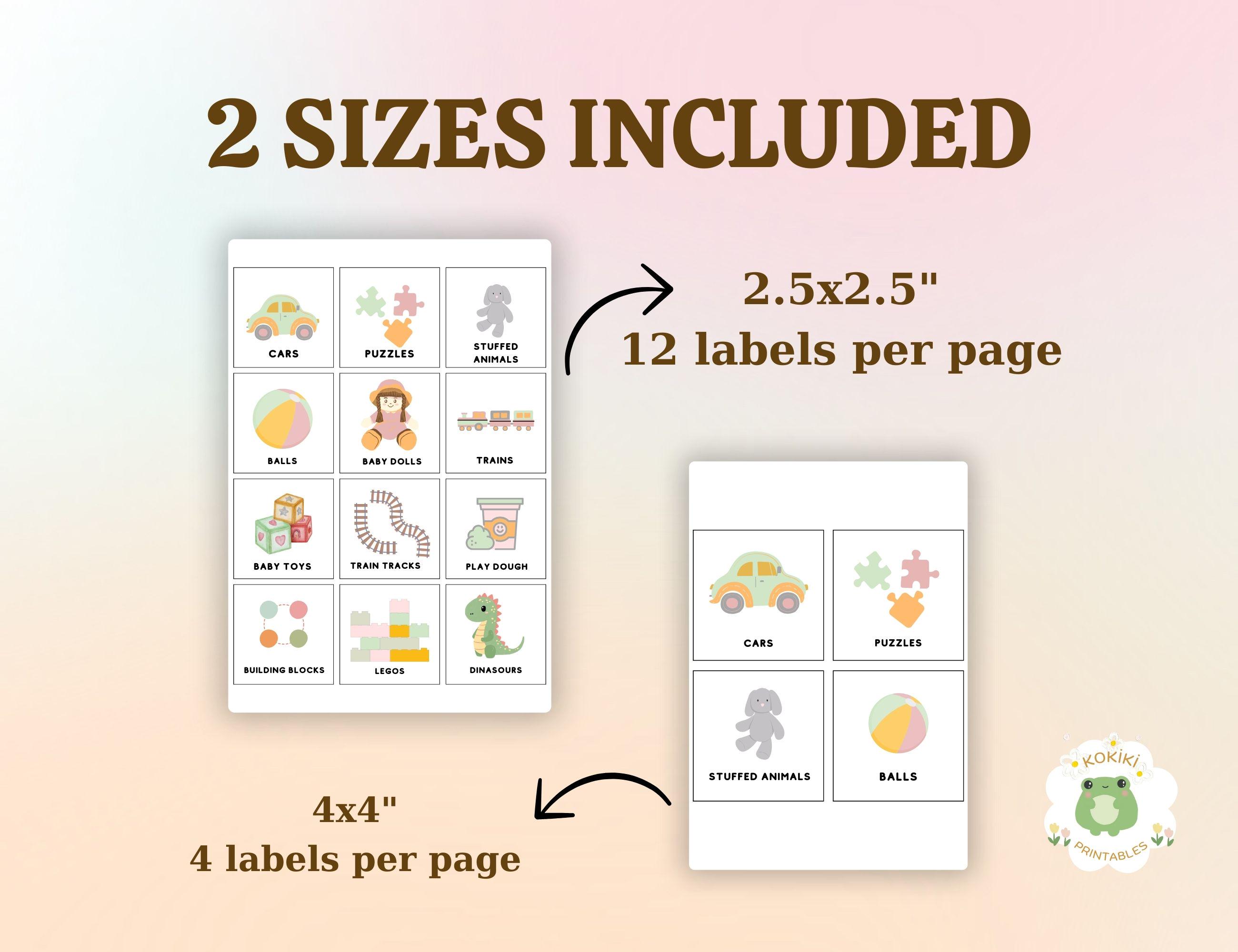 60 Customizable Toy Bin Labels, Toy Bin Labels Set - 60 Editable ...