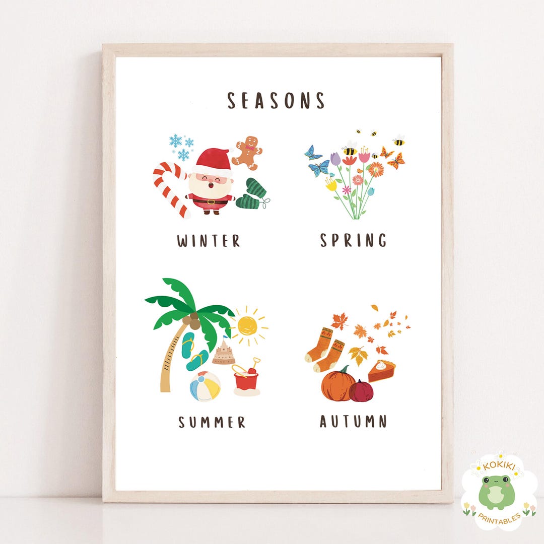 Fun Seasons Poster for Kids | Winter, Spring, Summer, Fall ...