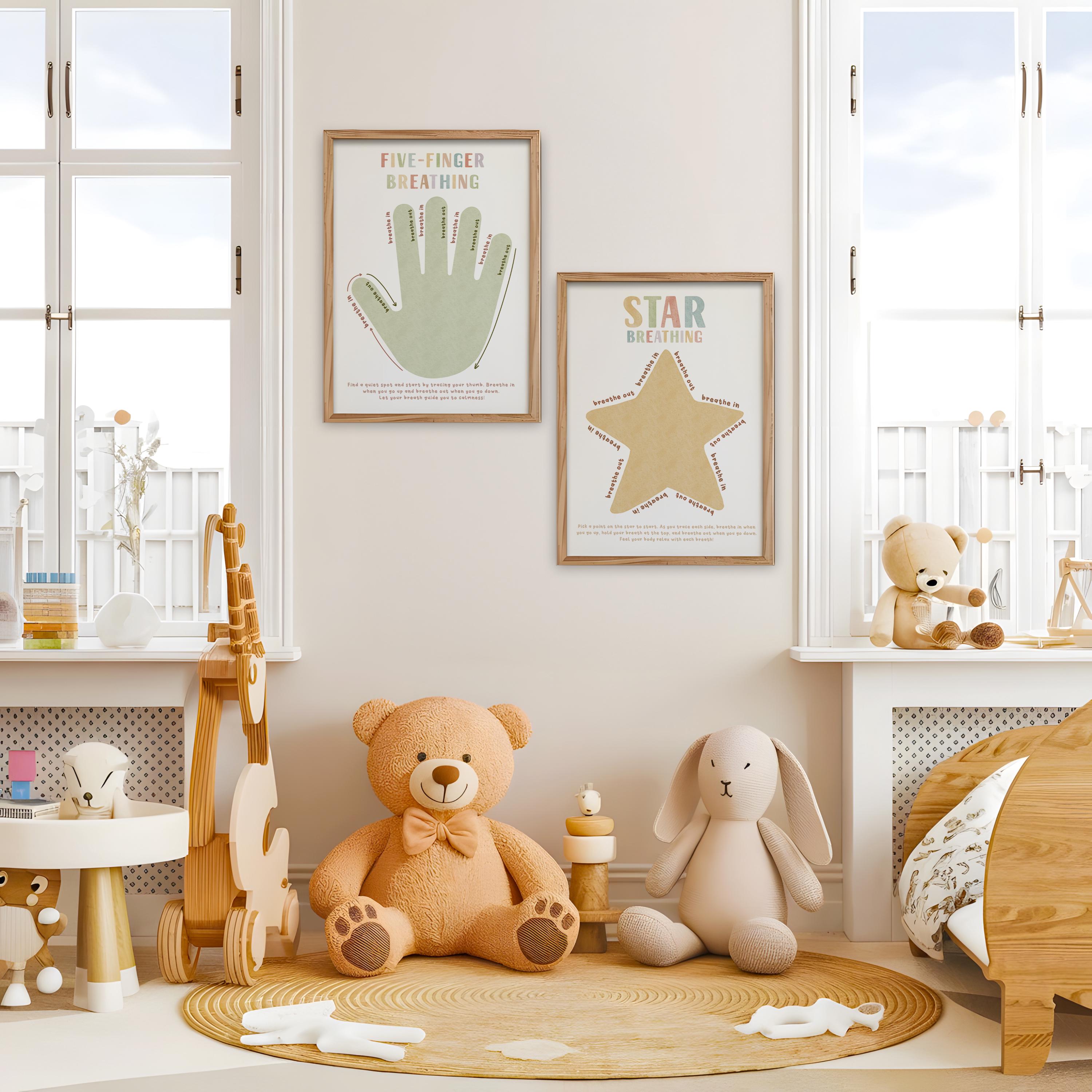 Breathing Exercises Kids Posters: Calming Corner Decor (digital ...