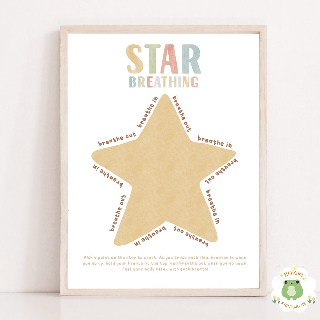 Star Breathing Exercise Poster for Kids, Mindfulness Activity, Star ...