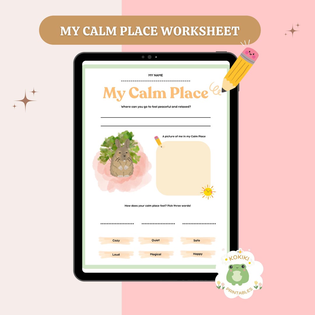 My Calm Place Kids Worksheet, Mindfulness Activity for Children ...