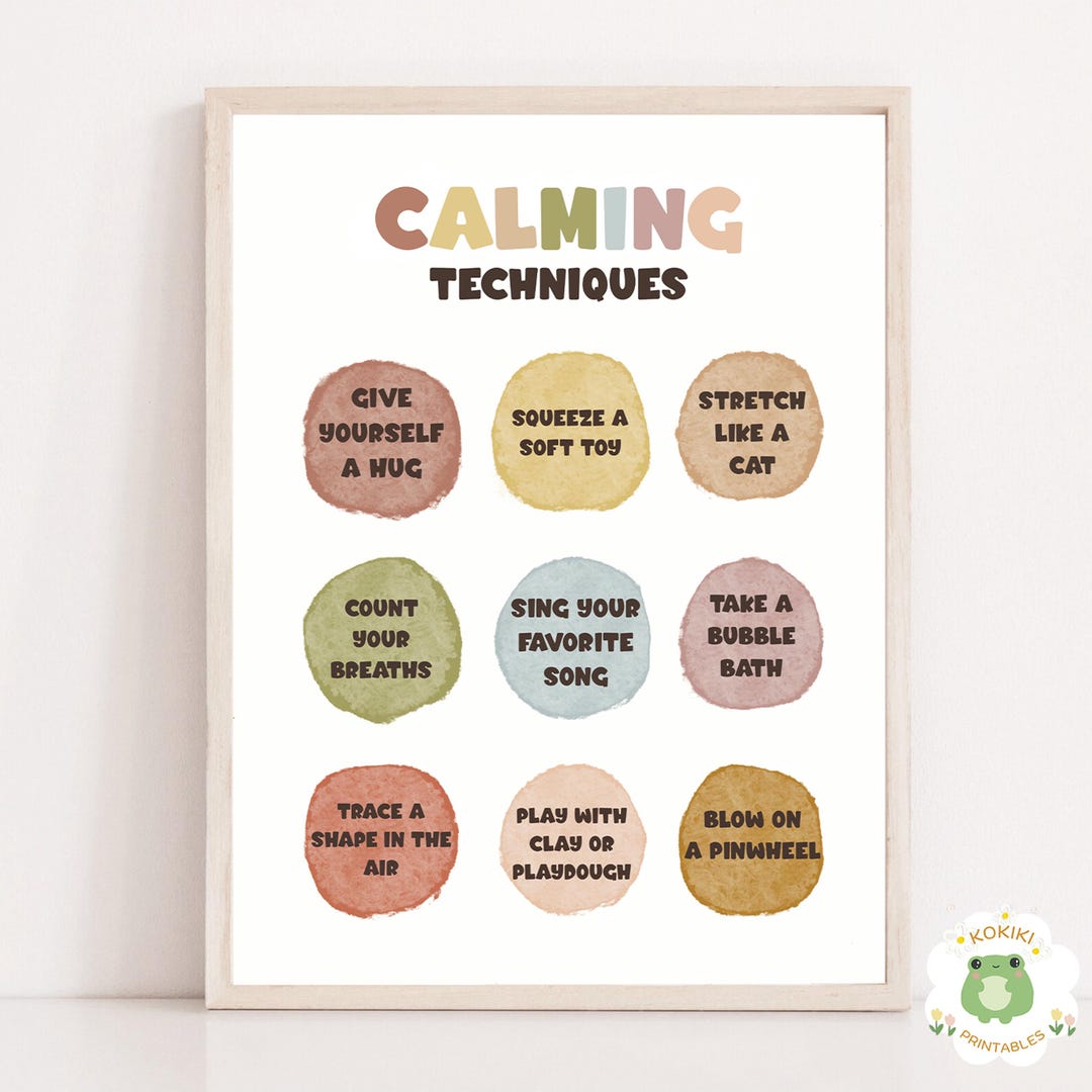 Calming Techniques for Kids - Printable Guide, Children’s Calming Guide ...