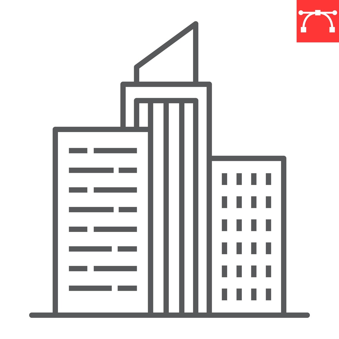 Buildings Line Icons Set, Architecture Vector Icons, Town Building ...