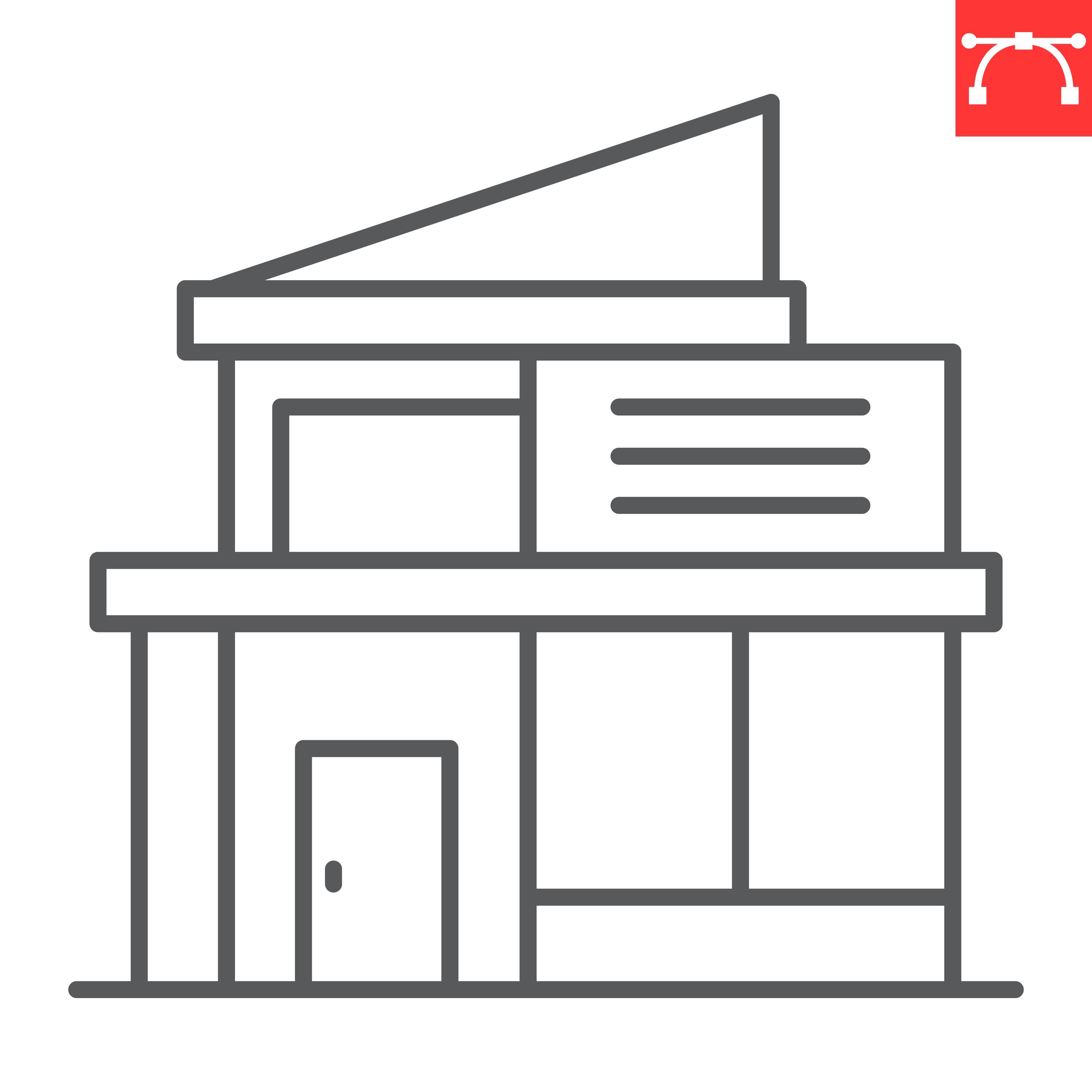 Buildings Line Icons Set, Architecture Vector Icons, Town Building ...