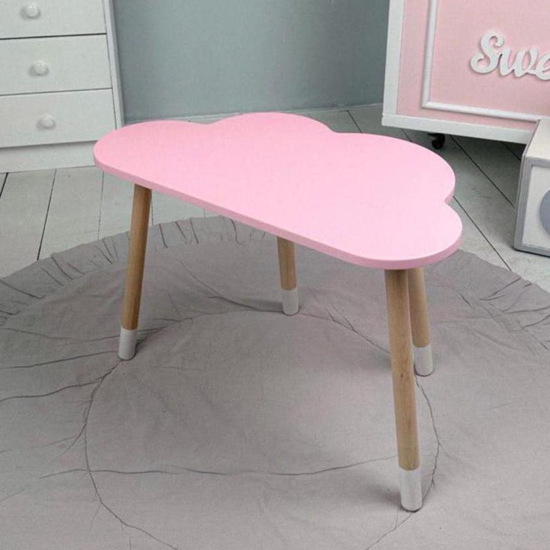 Kids White Wooden Table Cloud Table Toddler Desk Luxury Study Kids ...