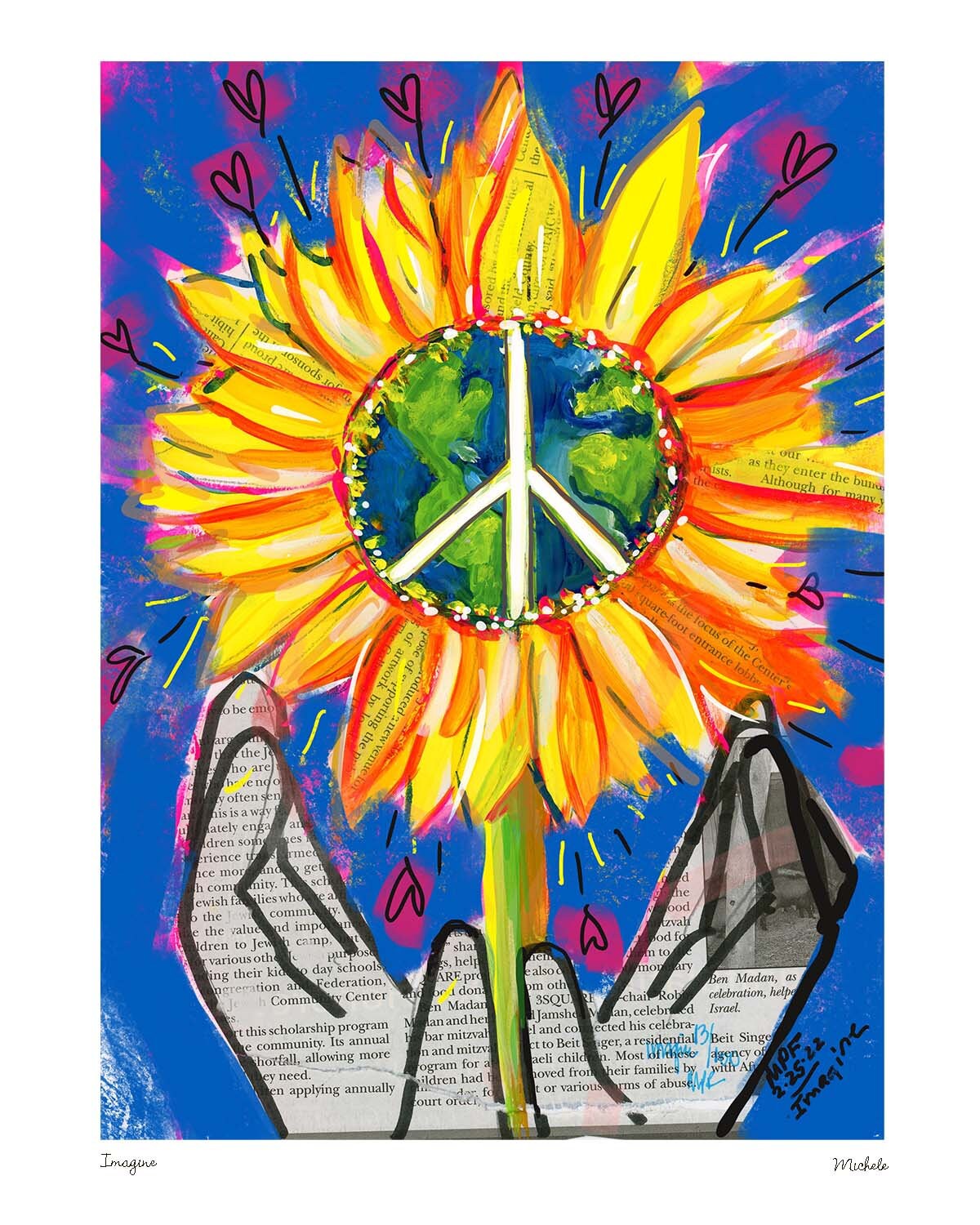 Imagine, Sunflower, Hand Signed Unframed Print - Etsy