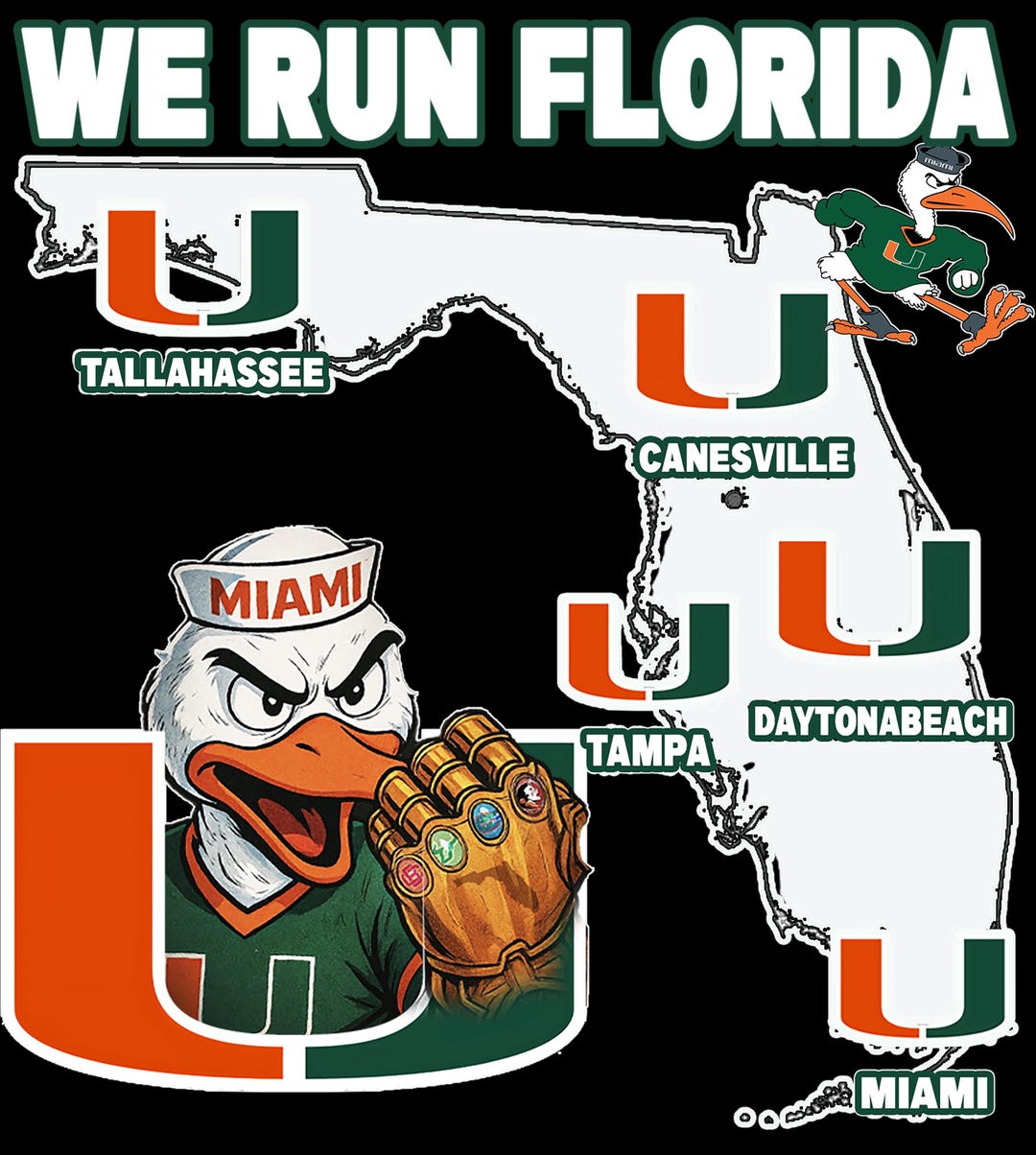 Miami Hurricanes Run FL - Etsy