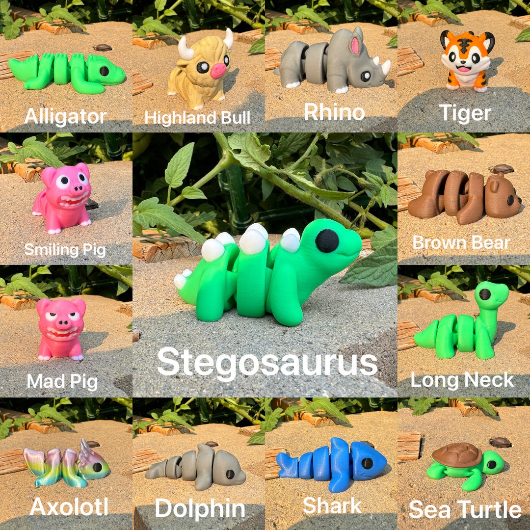 Flexi Animals | 3D Printed Chibi, Noah's Ark Collection - Etsy
