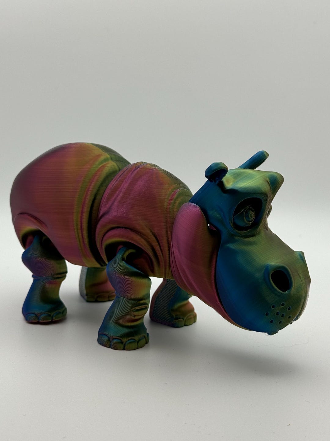 Flexi Multi-colored Hippo | 3D Printed | Sensory Toy | Desk Toy ...