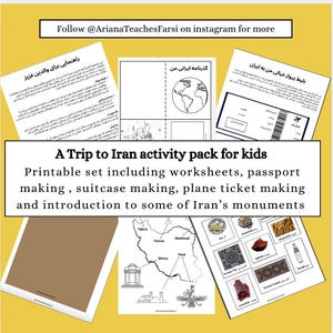 A Trip to Iran Activity Pack for Kids – Fun & Educational! - Etsy
