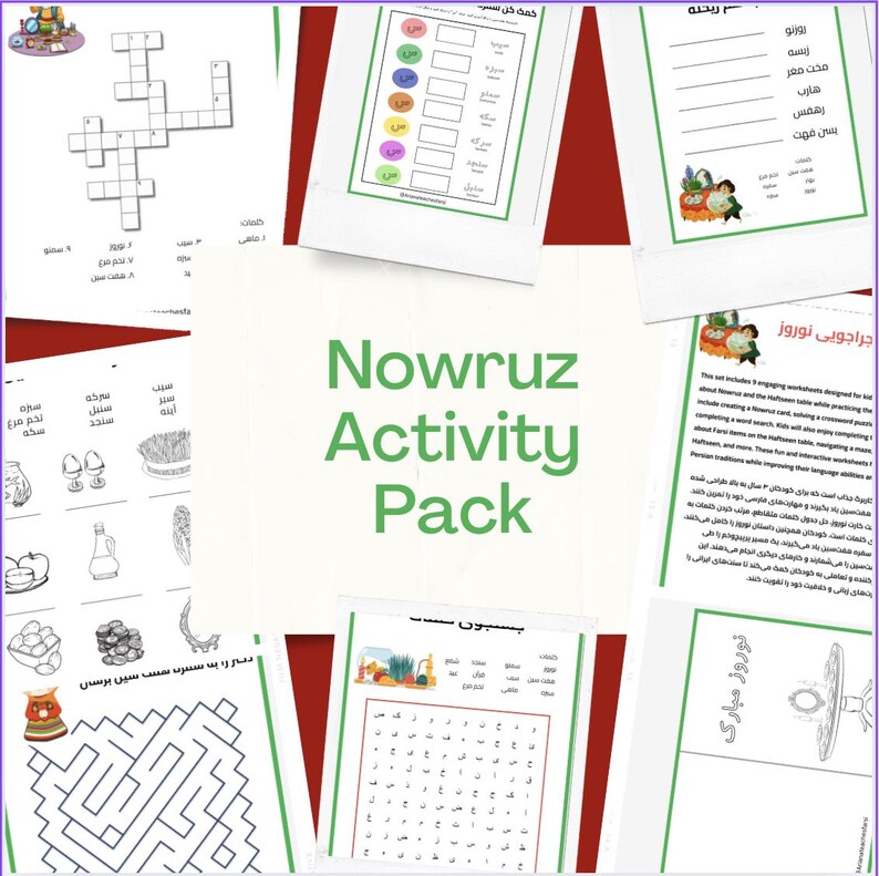 Nowruz Activity Pack for Kids: Farsi Learning Worksheets - Etsy