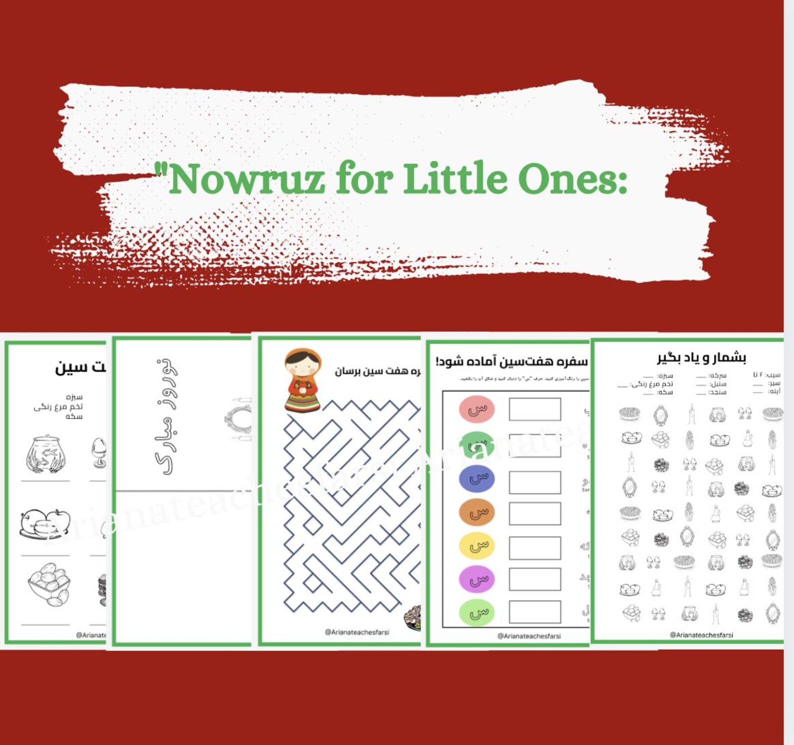Nowruz Activity Pack for Kids: Farsi Learning Worksheets - Etsy