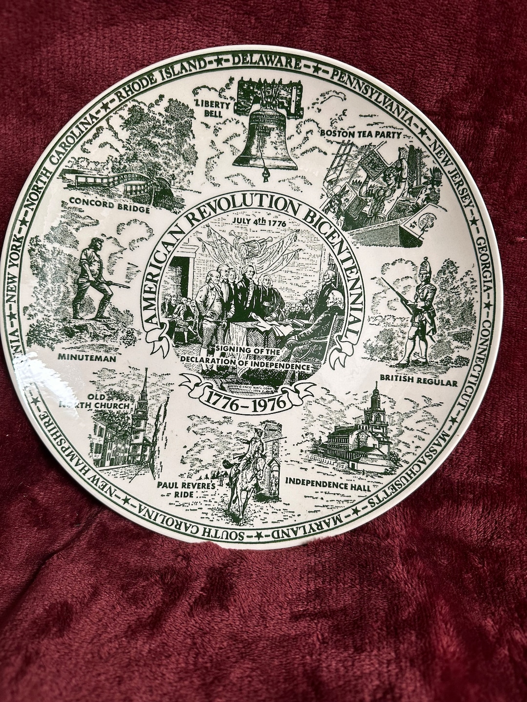 Fine American Ironstone Revolution Bicentennial Commemorative Plate - Etsy