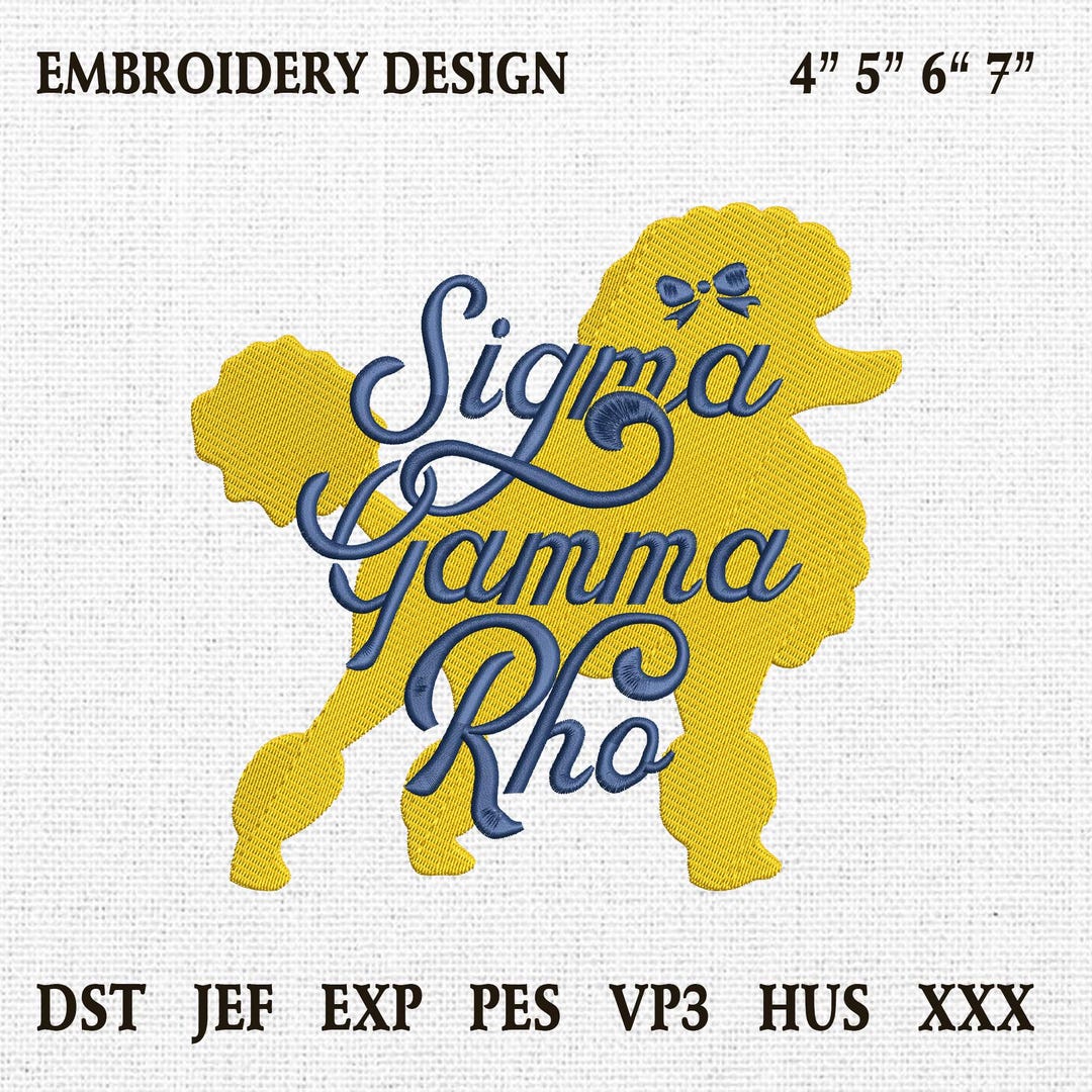 Sigma Gamma Rho Poodles Embroidery Design, Sgrho 1922 Machine ...