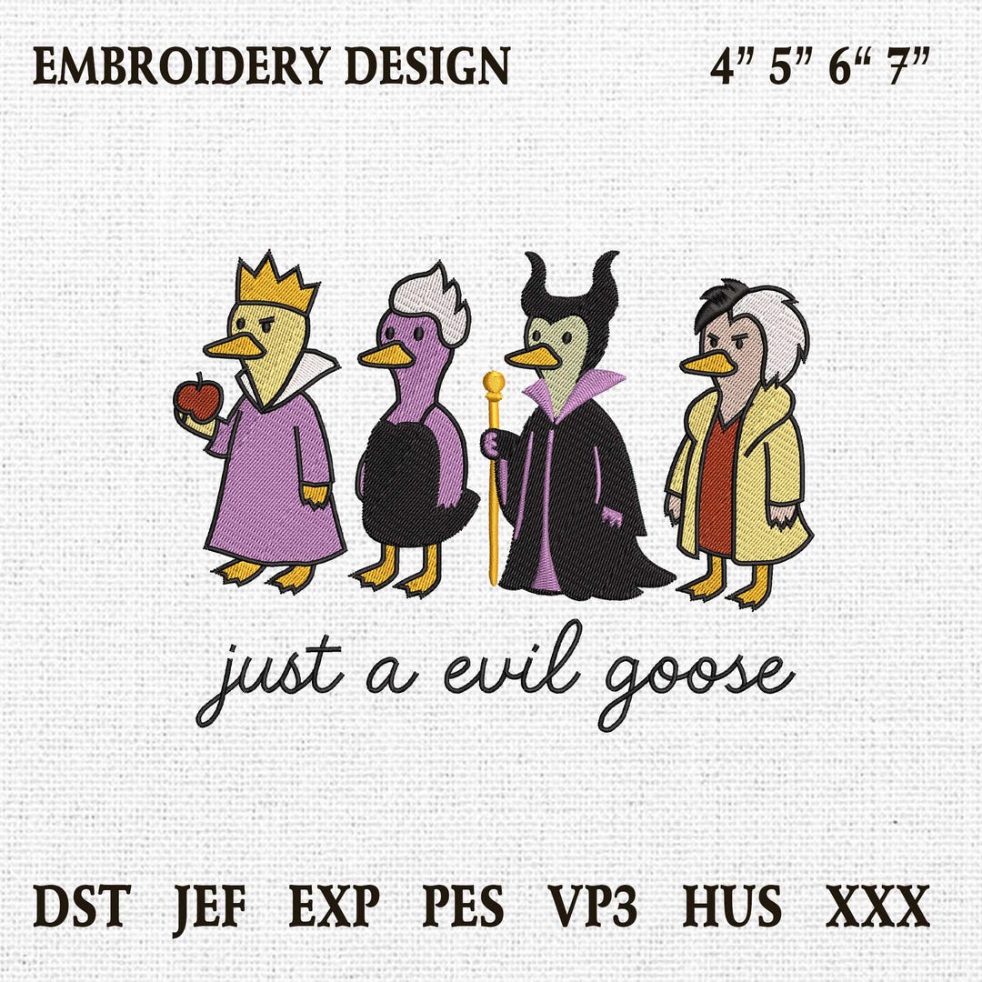Just a Evil Goose Embroidery Design, Halloween Goose Embroidery File ...