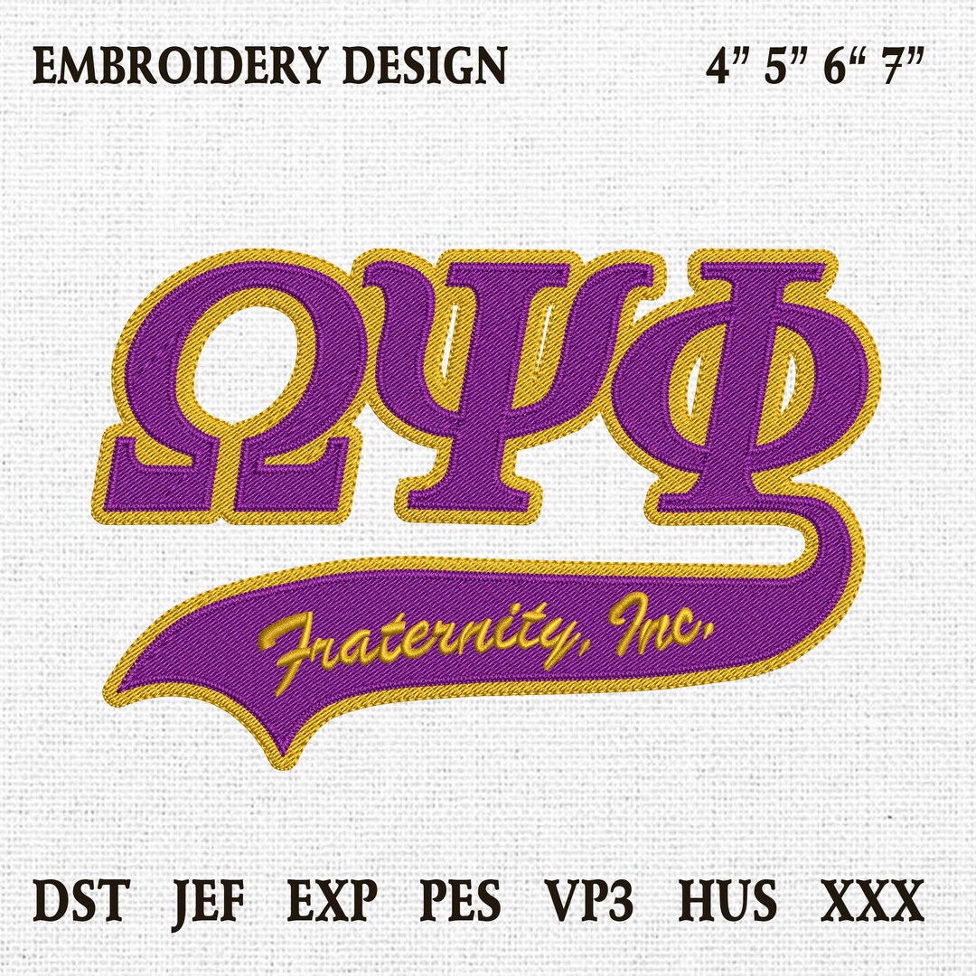 Omega Psi Phi Embroidery File, QUE Embroidery Design, Fraternity ...