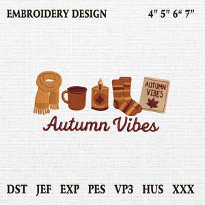 Autumn Vibes Embroidery Design, Cozy Season Embroidery Files, Fall ...
