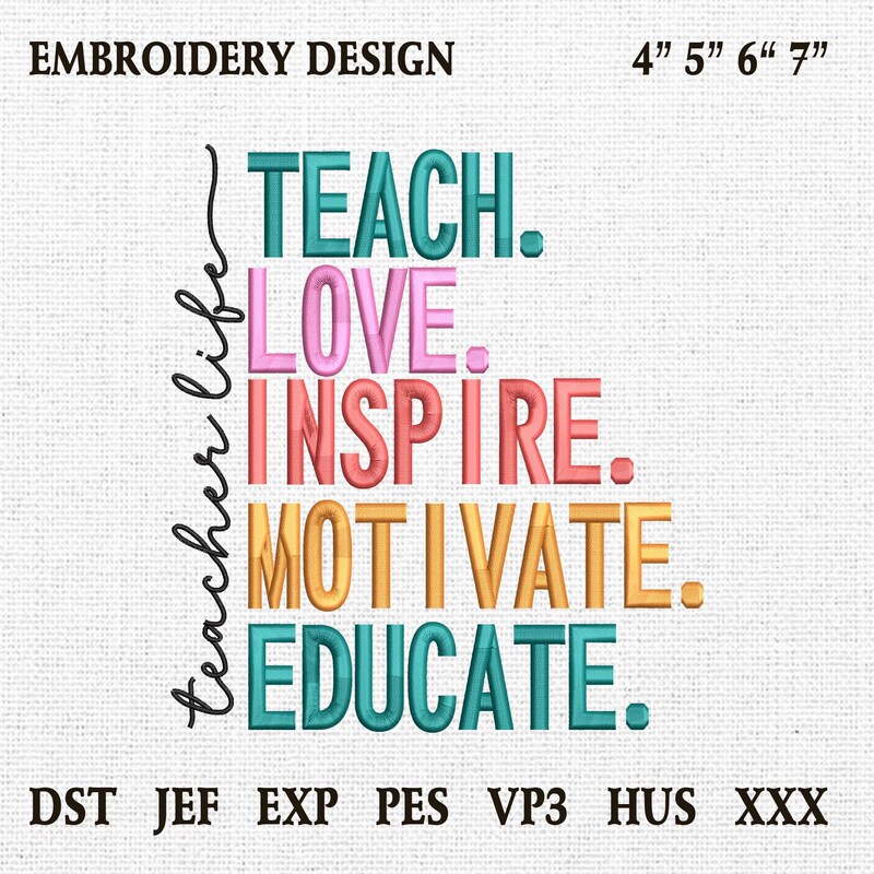 Teacher Embroidery - Etsy