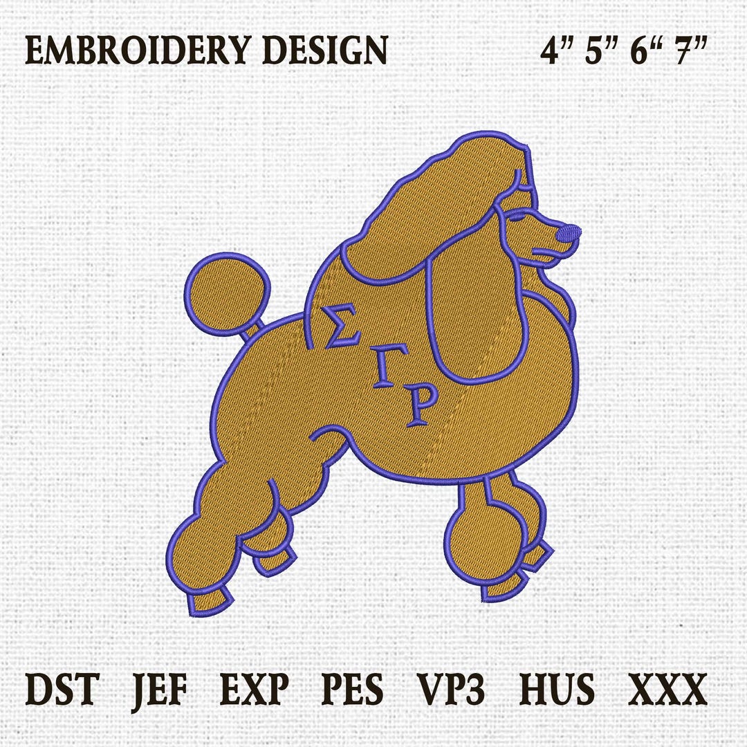 Sigma Gamma Rho Poodles Embroidery Design, Sgrho 1922 Machine ...