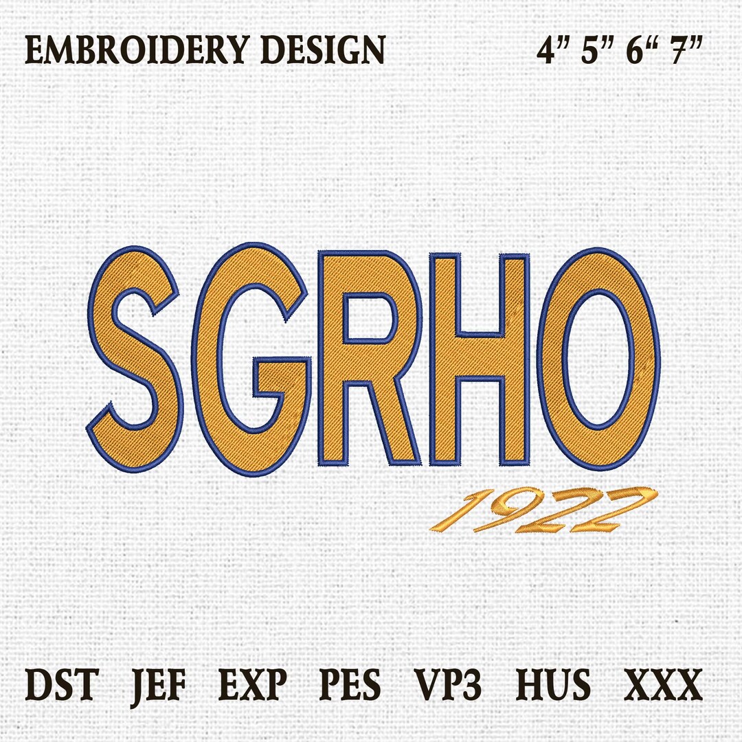 Sigma Gamma Rho Embroidery Design, Sgrho 1922 Machine Embroidery ...