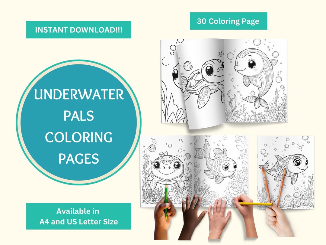 Printable Underwater Pals Coloring Pages for Kids |sea Creatures ...