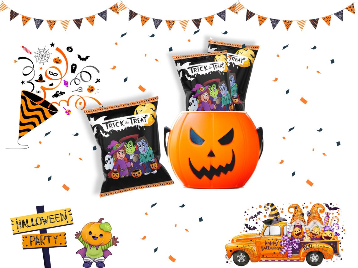 Halloween Chip Bag Printable Party Favors Bag Halloween Download Party ...