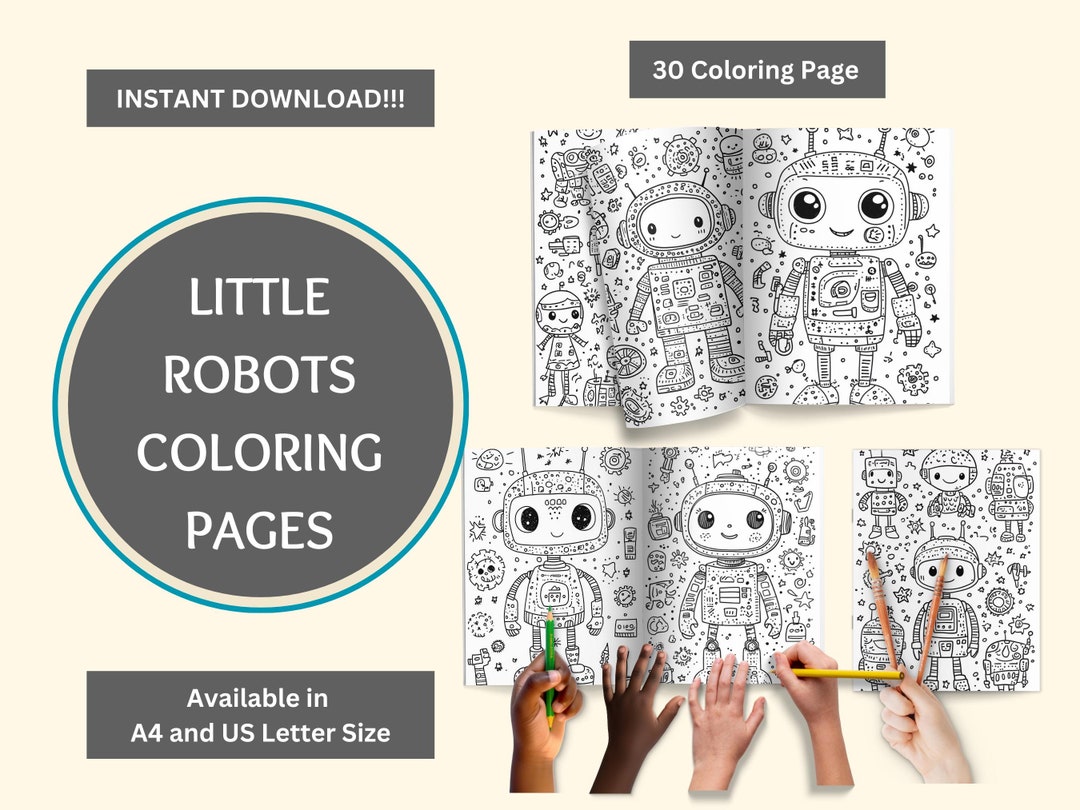 Printable Little Robots Coloring Pages for Kids | Coloring Activity for ...