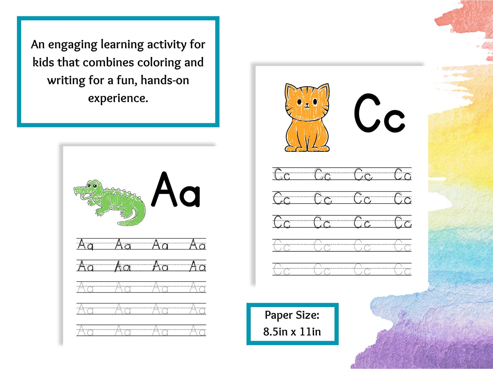 ABC Coloring and Writing Activity for Kids | Printable ABC Activity ...