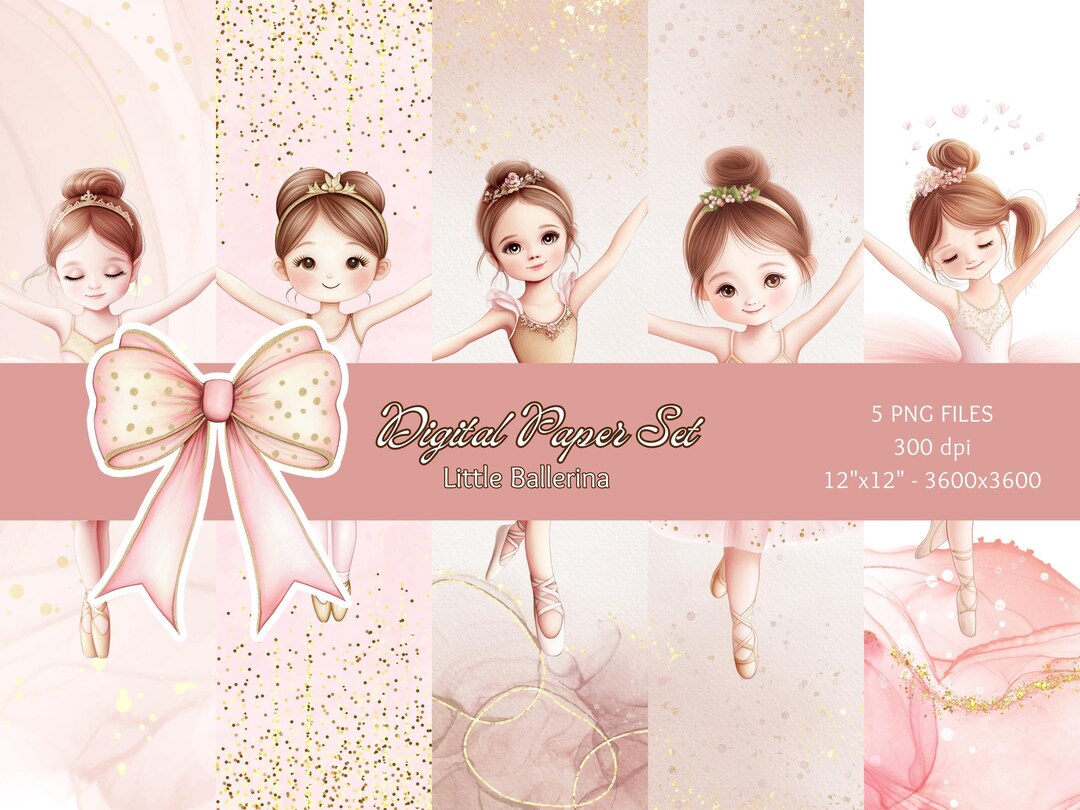 Little Ballerina Digital Papers | Scrapbooking | Print-on-demands ...