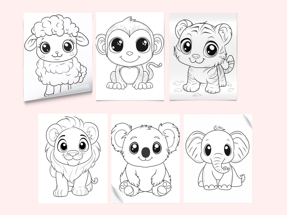Printable Kawaii Animals Coloring Pages for Kids | 30 Pages | A4 & US ...