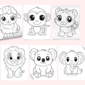 Printable Kawaii Animals Coloring Pages for Kids | 30 Pages | A4 & US ...