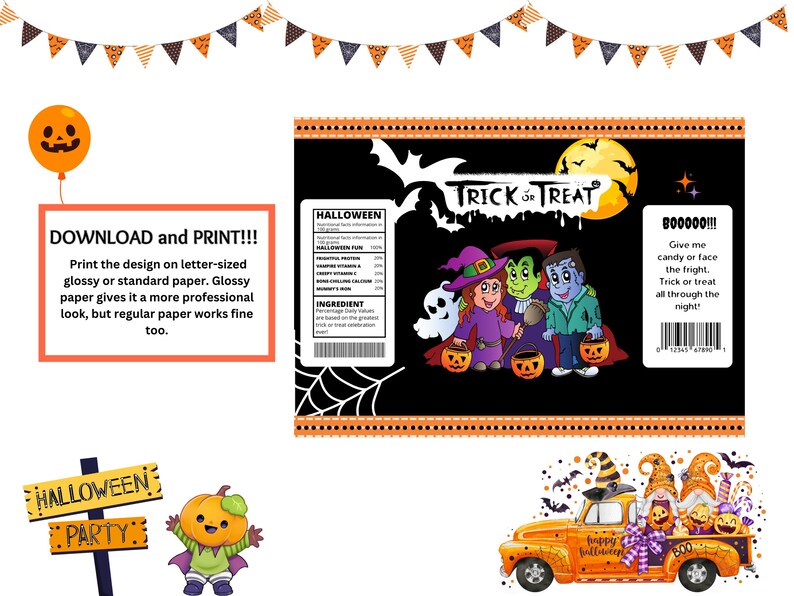 Halloween Chip Bag Printable Party Favors Bag Halloween Download Party ...