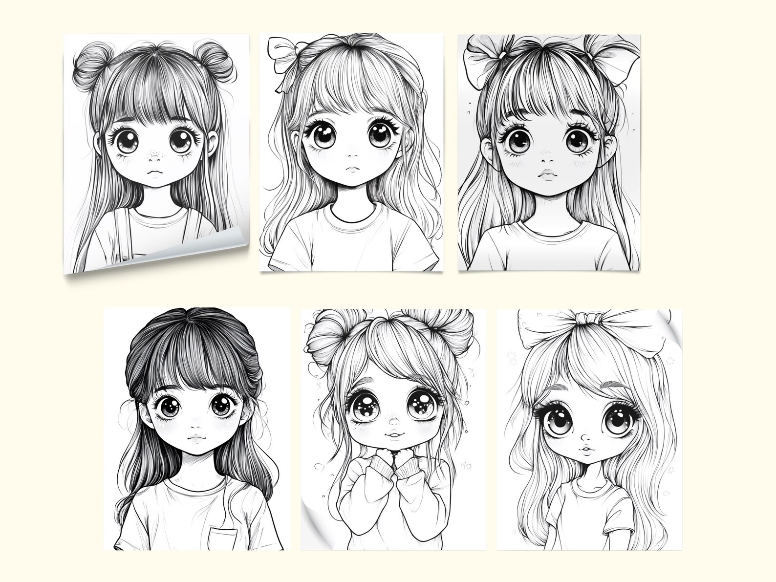 Printable Kawaii Girl Coloring Pages for Kids| Coloring Activity for ...