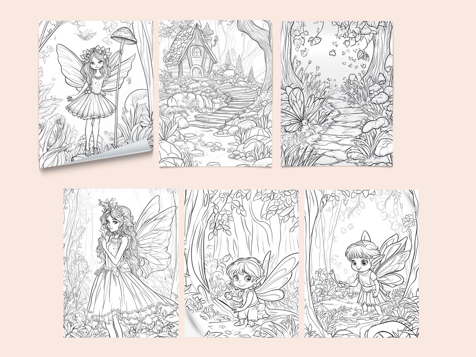 Printable Magical Forest With Fairies Coloring Pages for Kids ...