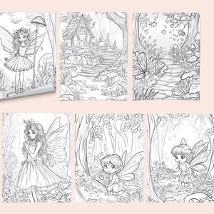 Printable Magical Forest With Fairies Coloring Pages for Kids ...