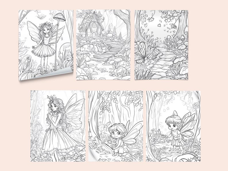 Printable Magical Forest With Fairies Coloring Pages for Kids ...