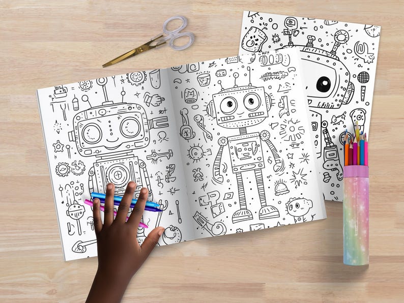 Printable Little Robots Coloring Pages for Kids Coloring Activity for ...