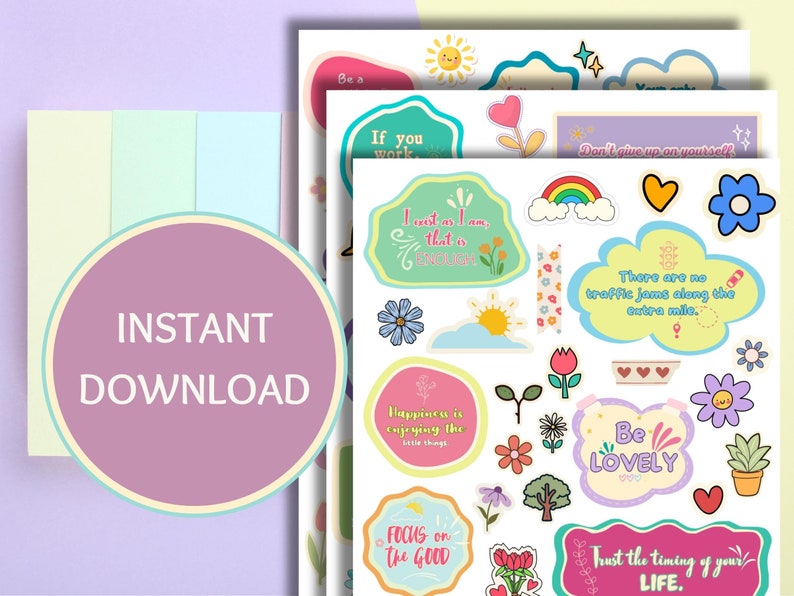 PRINTABLE Cute Motivational Stickers, Scrapbooking, Journaling, Arts ...