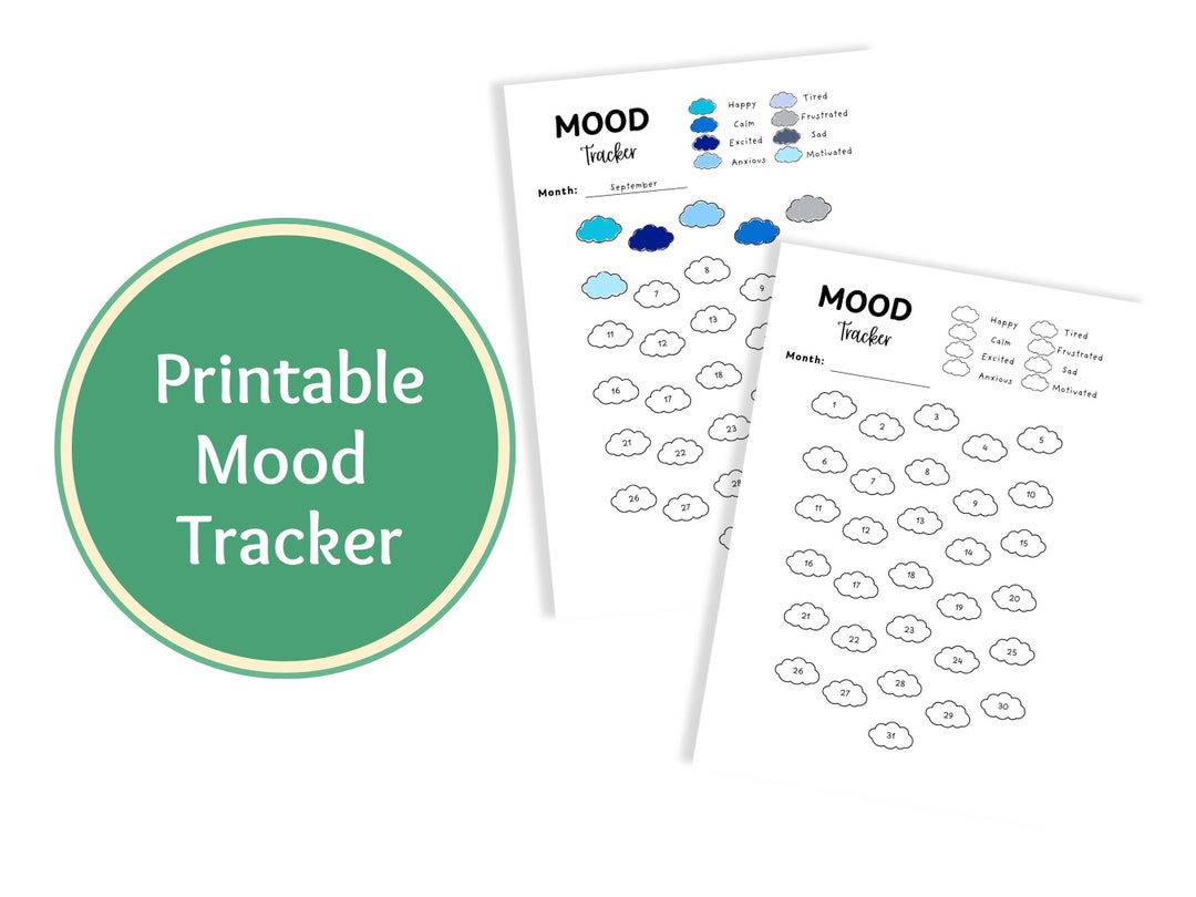 Printable Mood Tracker | Daily Mood Journal | Digital Mood Log | Mental ...