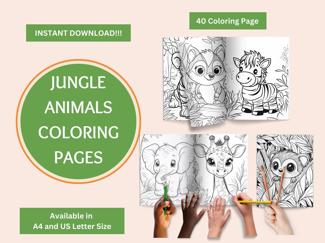 Printable Jungle Animal Coloring Pages for Kids | Coloring Activity ...