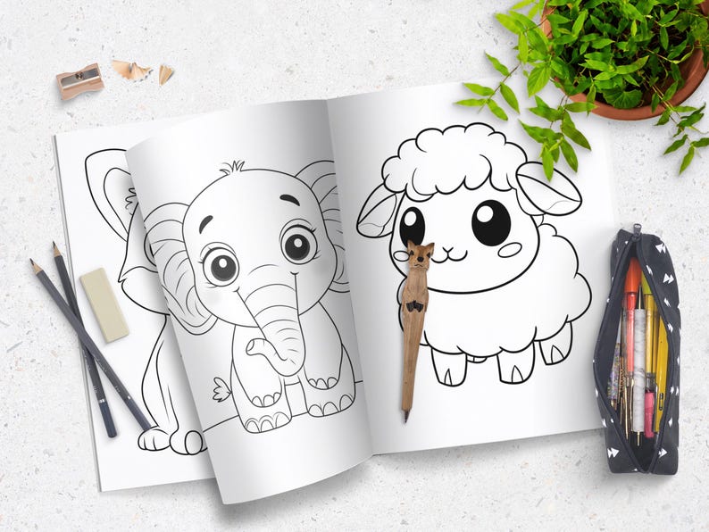 Printable Kawaii Animals Coloring Pages for Kids | 30 Pages | A4 & US ...