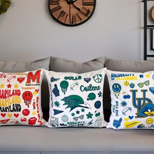 Custom College Throw Pillows - Graduation Gifts - Dorm Decor Pillow ...