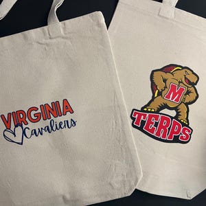 Custom Canvas Tote Bag - College Logo and Designs - Etsy
