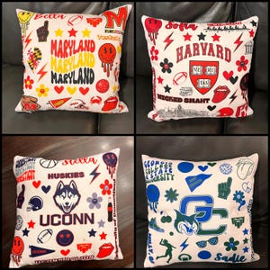 Custom College Throw Pillows - Graduation Gifts - Dorm Decor Pillow ...