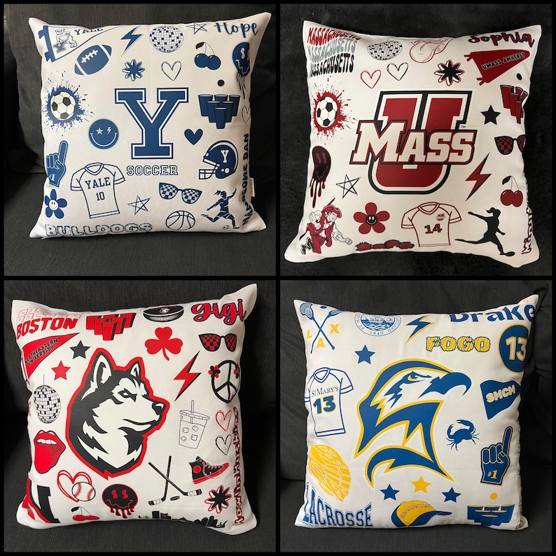 Custom College Throw Pillows - Graduation Gifts - Dorm Decor Pillow ...